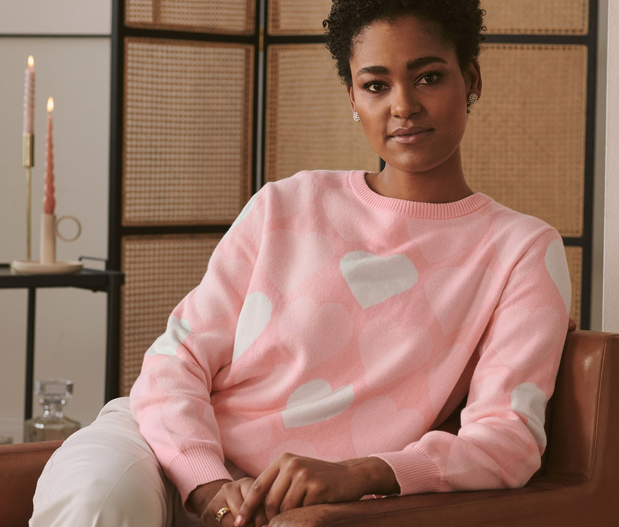 Pullover mit Herzmuster bei Tchibo kaufen | 169071